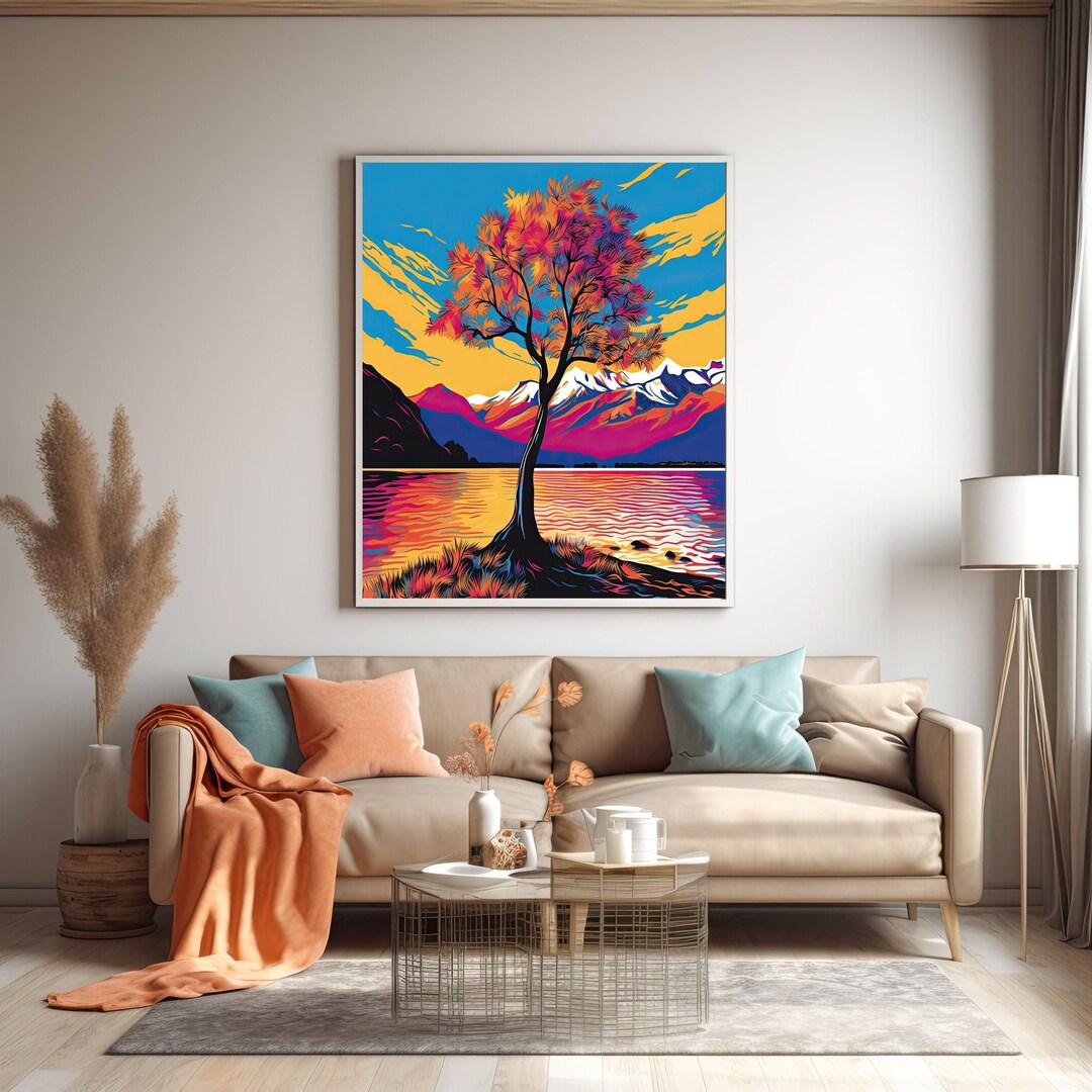 That Wanaka Tree Colorful Pop Art Digital Print New Zealand Vibrant ...