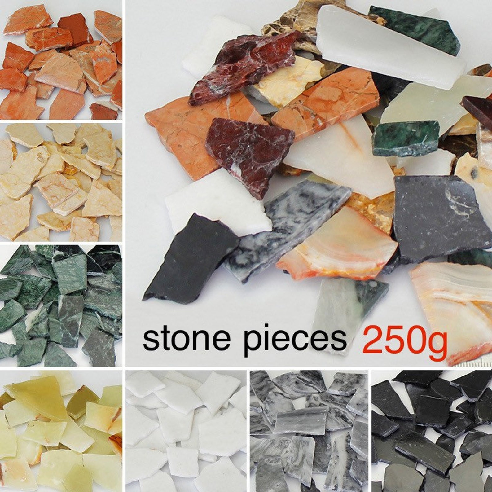 Mosaic Stone Pieces Multiple Colours Shapes Natural Stone Diy Craft ...