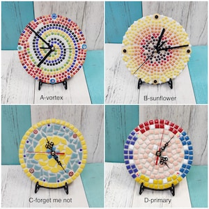 Mosaic Kit Diy Clock Craft Kit for Kids Adults Crafting Mosaic Clock ...