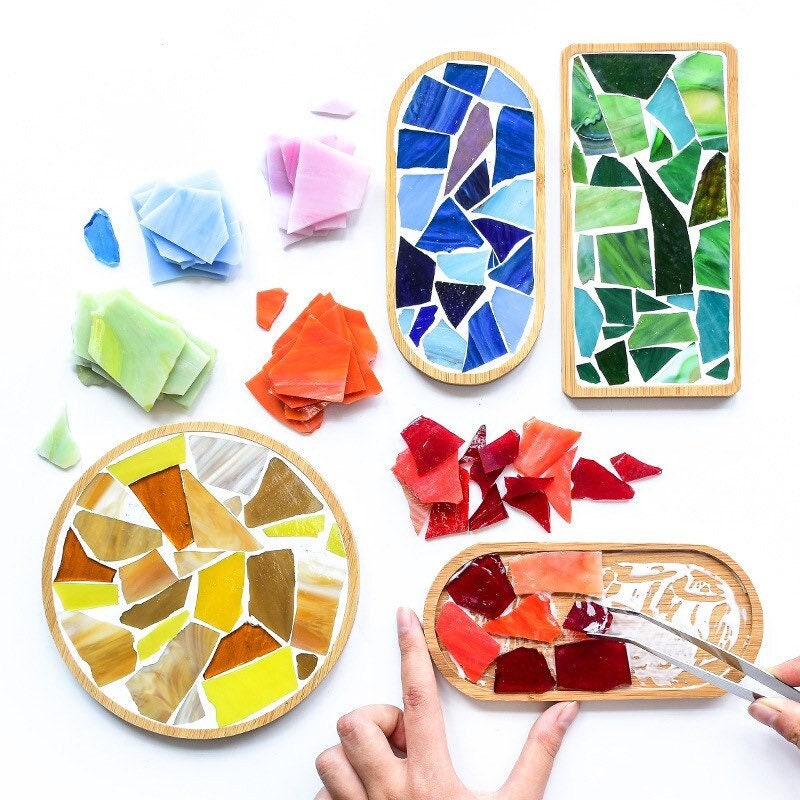 Mosaic Glass Pieces Irregular Shape Assorted Colours Mosaic Tiles Diy ...