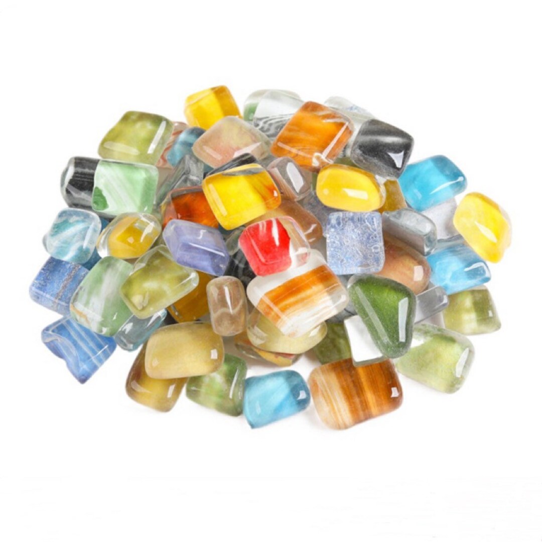 Mosaic Glass Pieces Hand Painted Glass Tiles Irregular Shapes Assorted ...