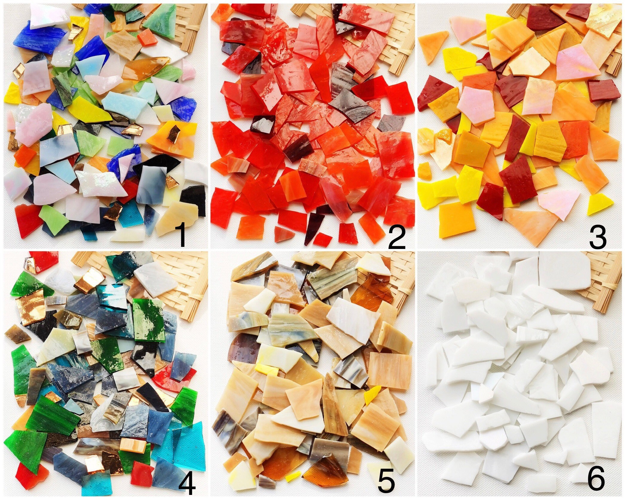 Mosaic Glass Pieces Irregular Shape Assorted Colours Mosaic Tiles Diy ...