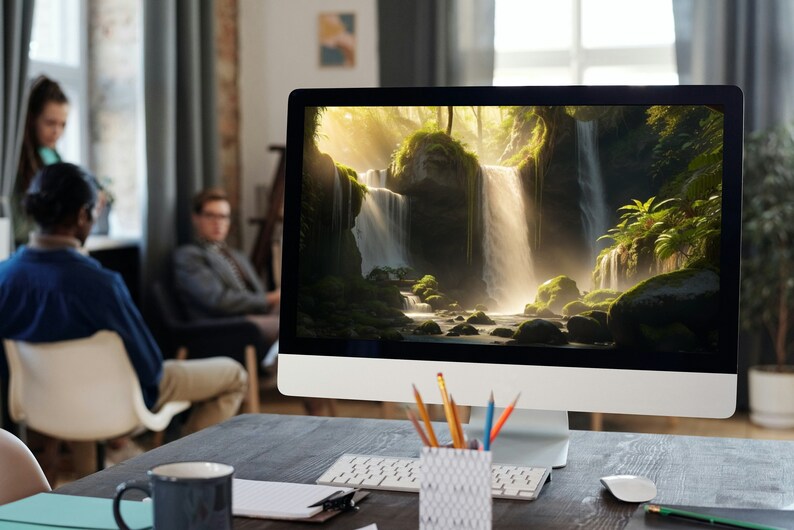 8 Desktop Wallpapers - Waterfall Scenes in High Quality. - Etsy