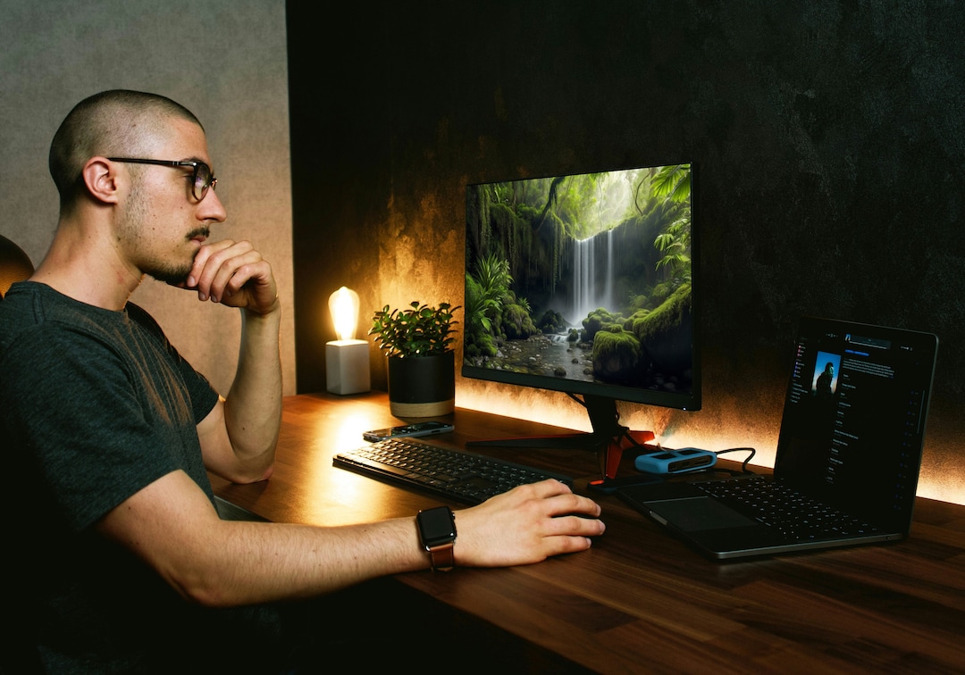 Desktop Wallpaper - Waterfall Scene - Etsy