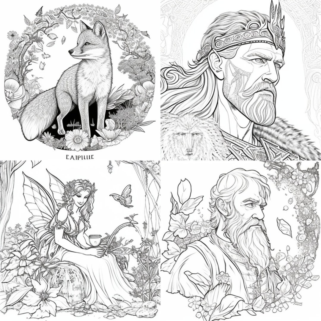 Coloring Page,king , Dwarf,fox,fairy,mystics World,girl Coloring Pages ...