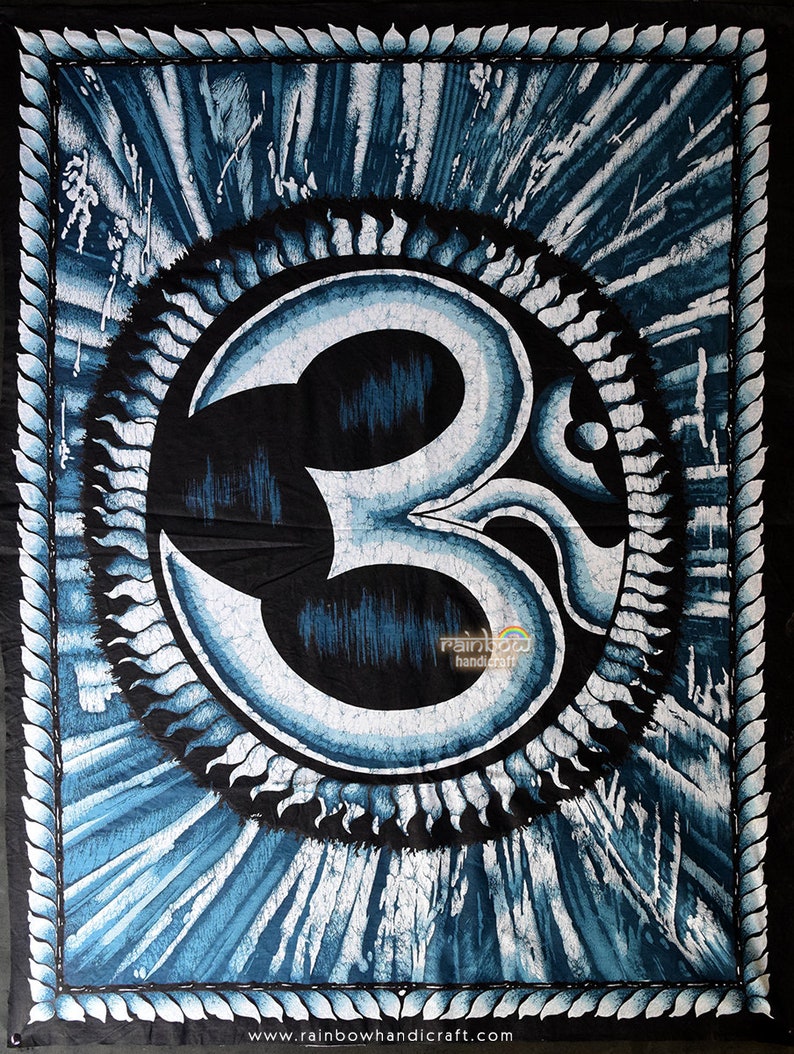 Hindu Om Sign Tapestry Batik Aum Wall Hanging Ohm Poster - Etsy