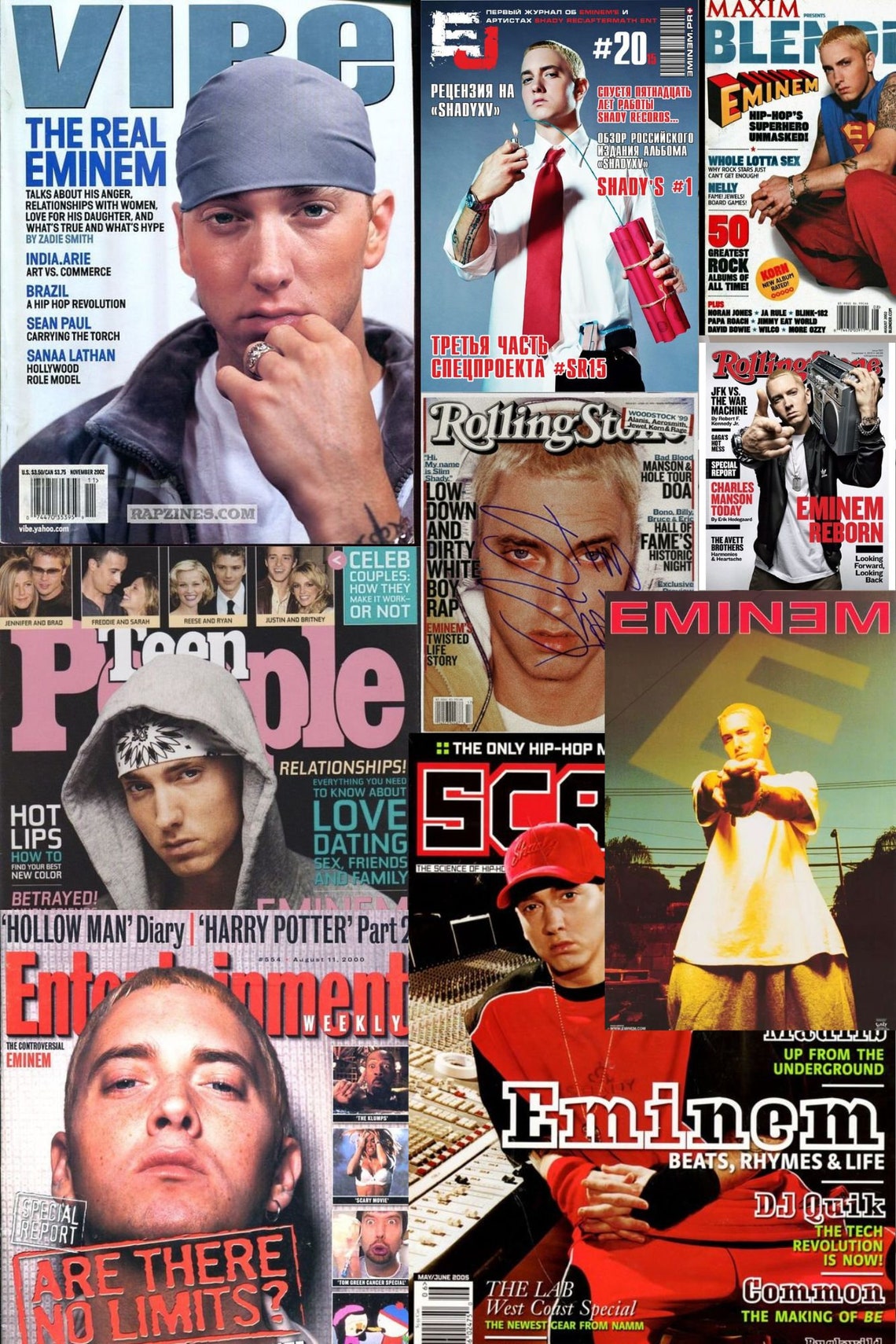 9PCS Vintage Artist Rap Posters, Retro Eminem Posters, Classic Rapper ...