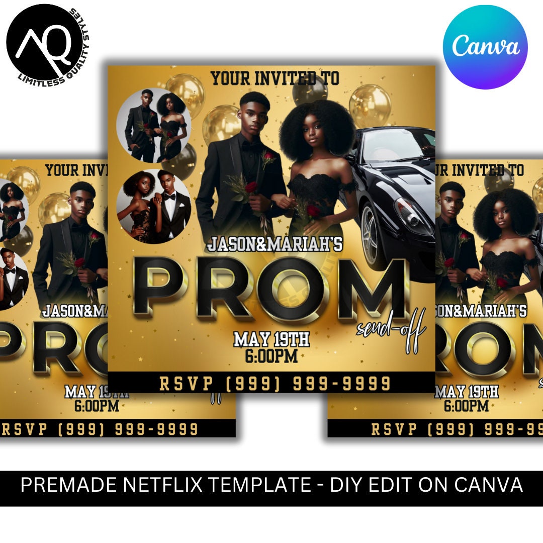 Prom Editable Flyer, DIY Editable Prom Flyer, DIY Prom Invitation ...