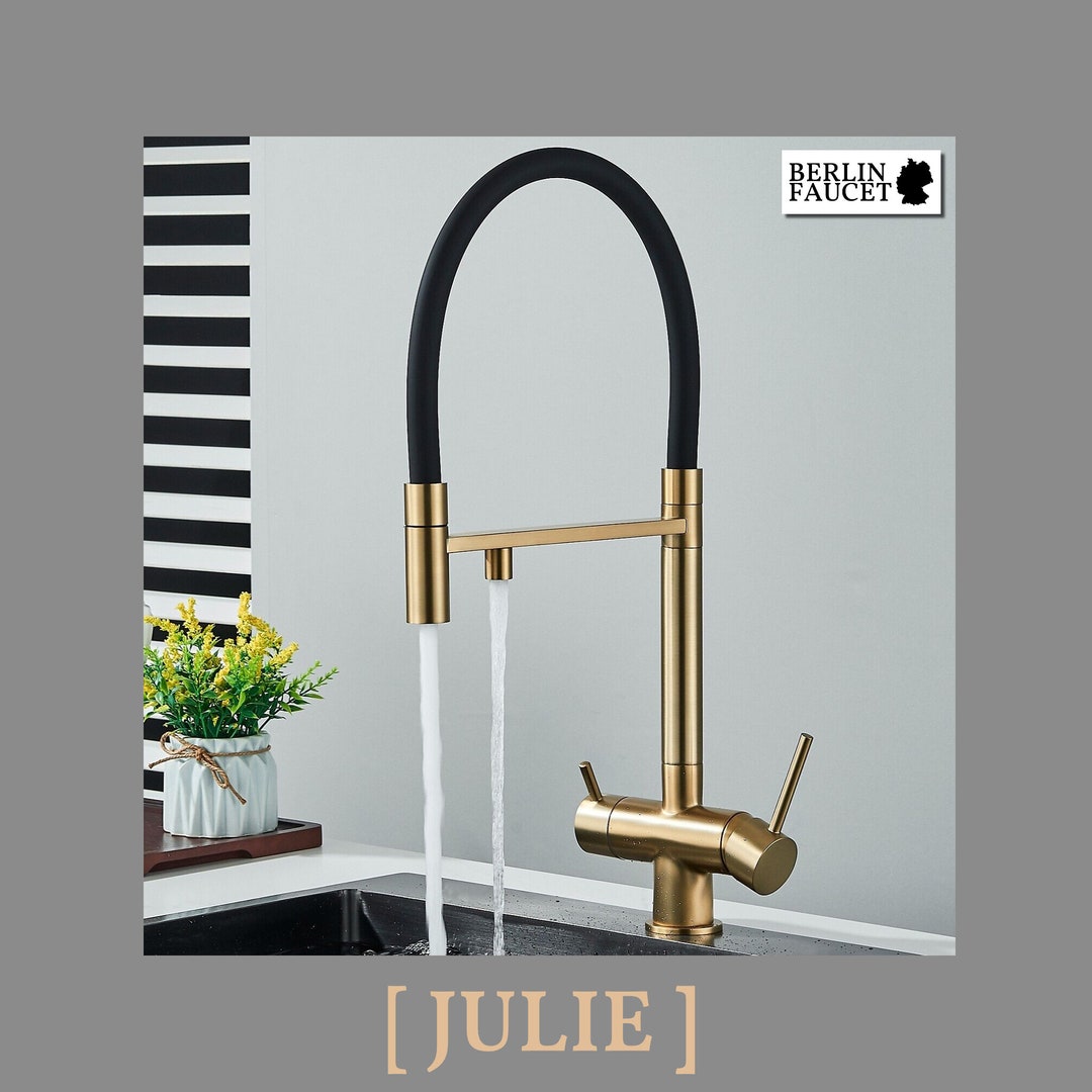 Julie 3 Way Premium Gold Extendable Faucet Stainless Steel Osmosis ...