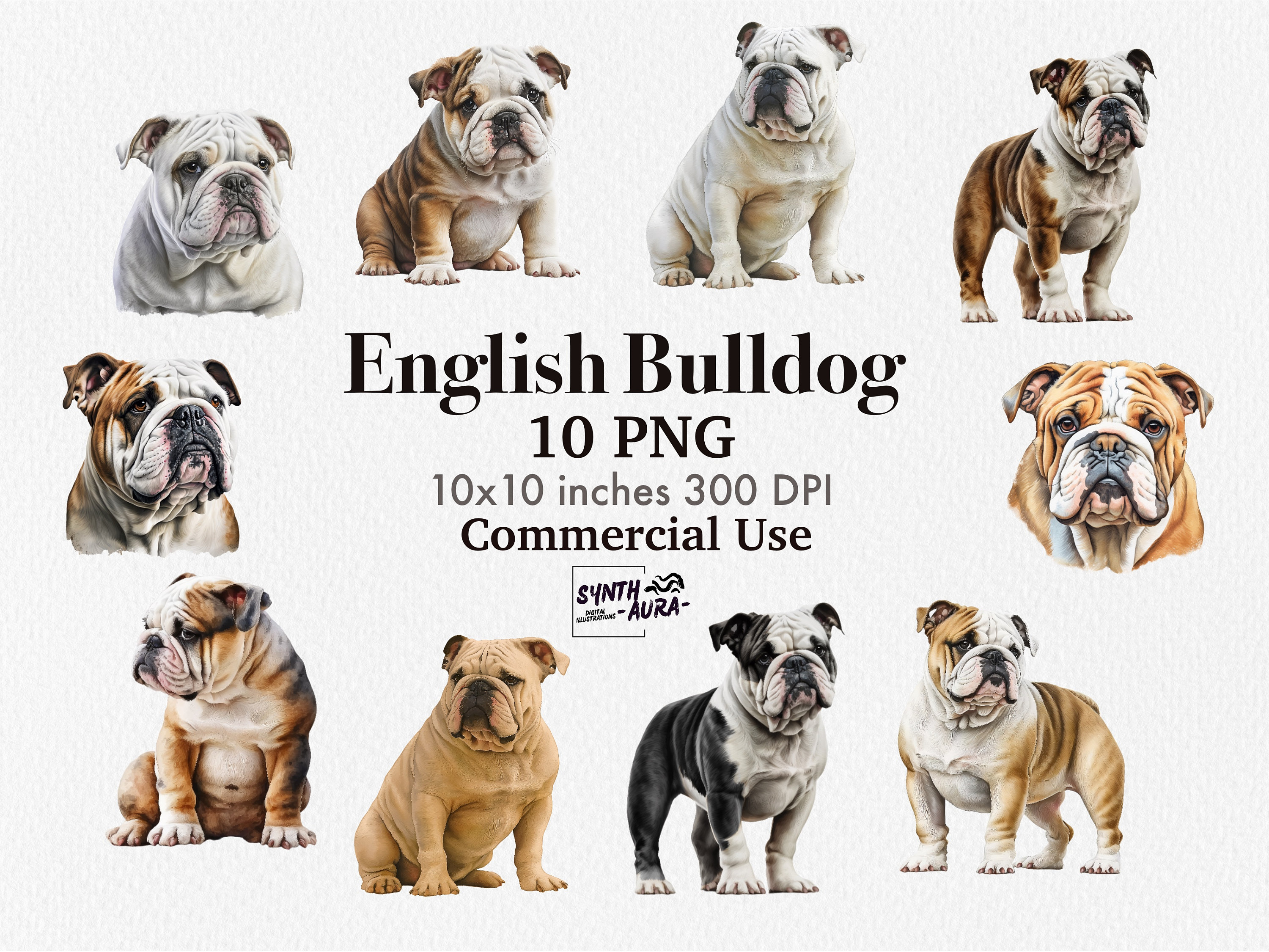English Bulldog Clipart. Bulldog Puppy Graphic. High Quality 10 Png ...