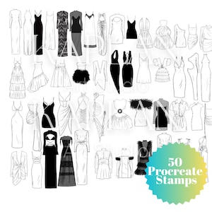 Procreate Stamps Dress, Procreate Brushes, Fashion Stamps, Dress ...