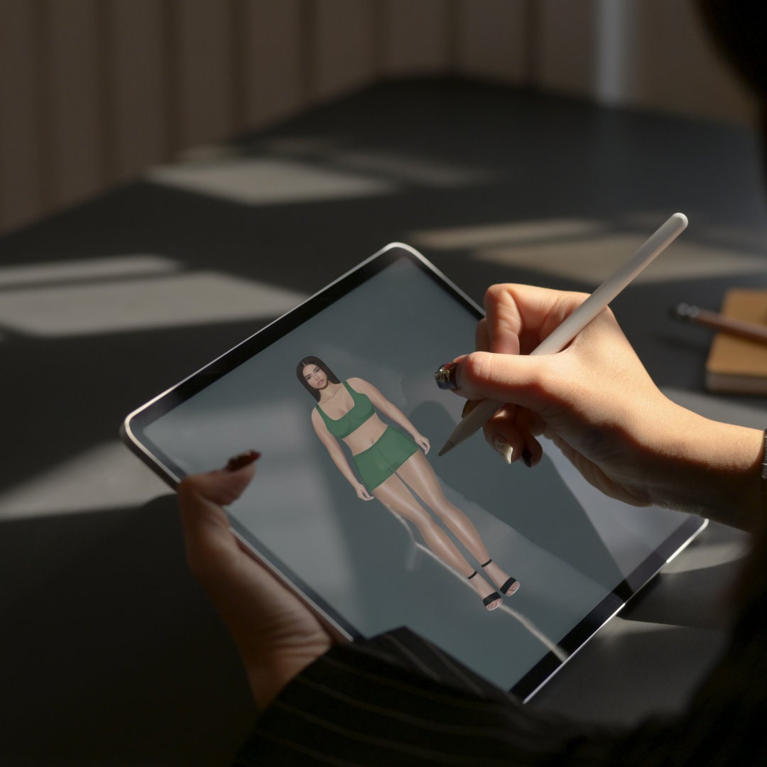 Plus Size Fashion Croquis Curvy Model Templates Colored - Etsy