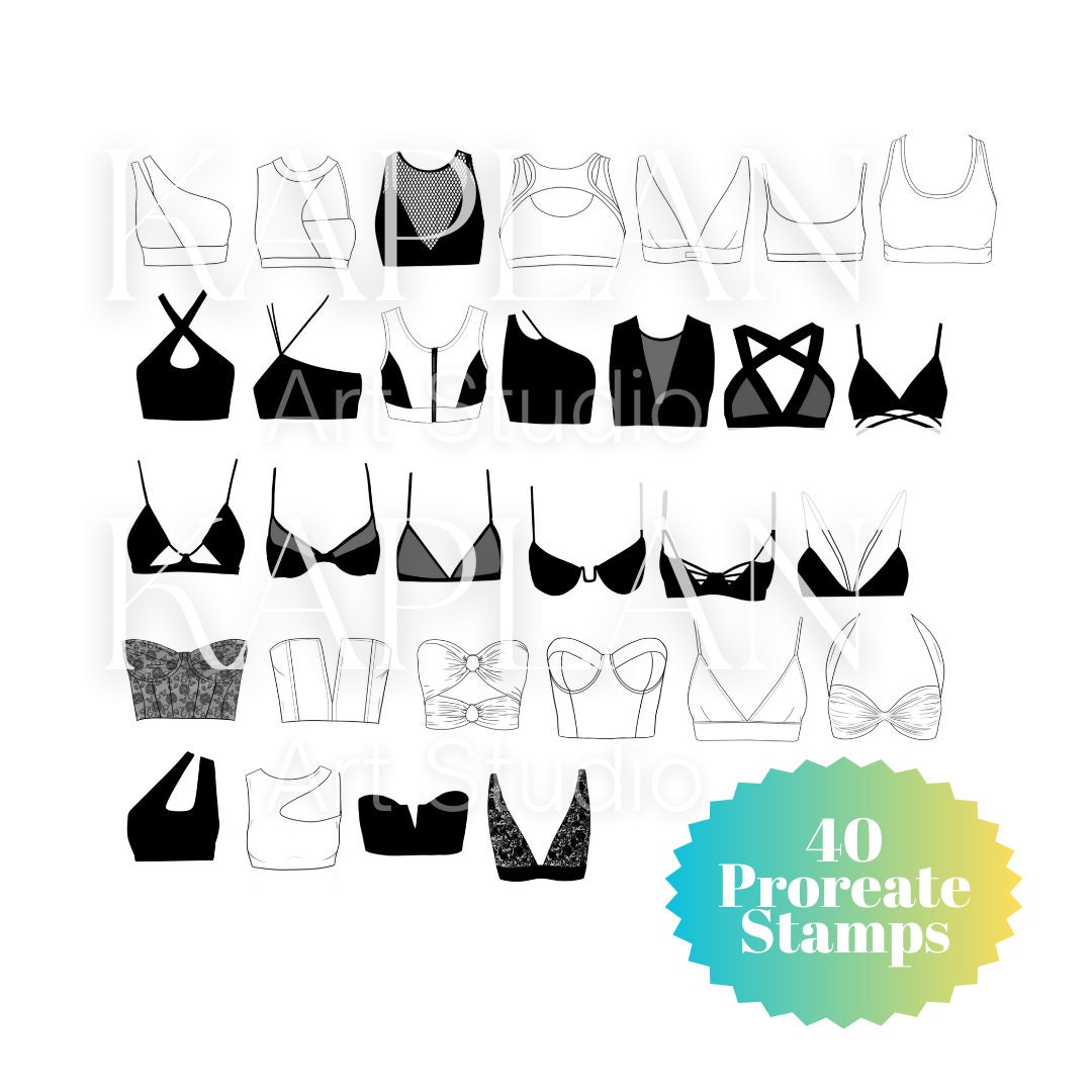 Procreate Stamps Bra, Procreate Brushes, Fashion Stamps, Crop Brushes ... Procreate Stamps Bra, Procreate Brushes, Fashion Stamps, Crop Brushes ...