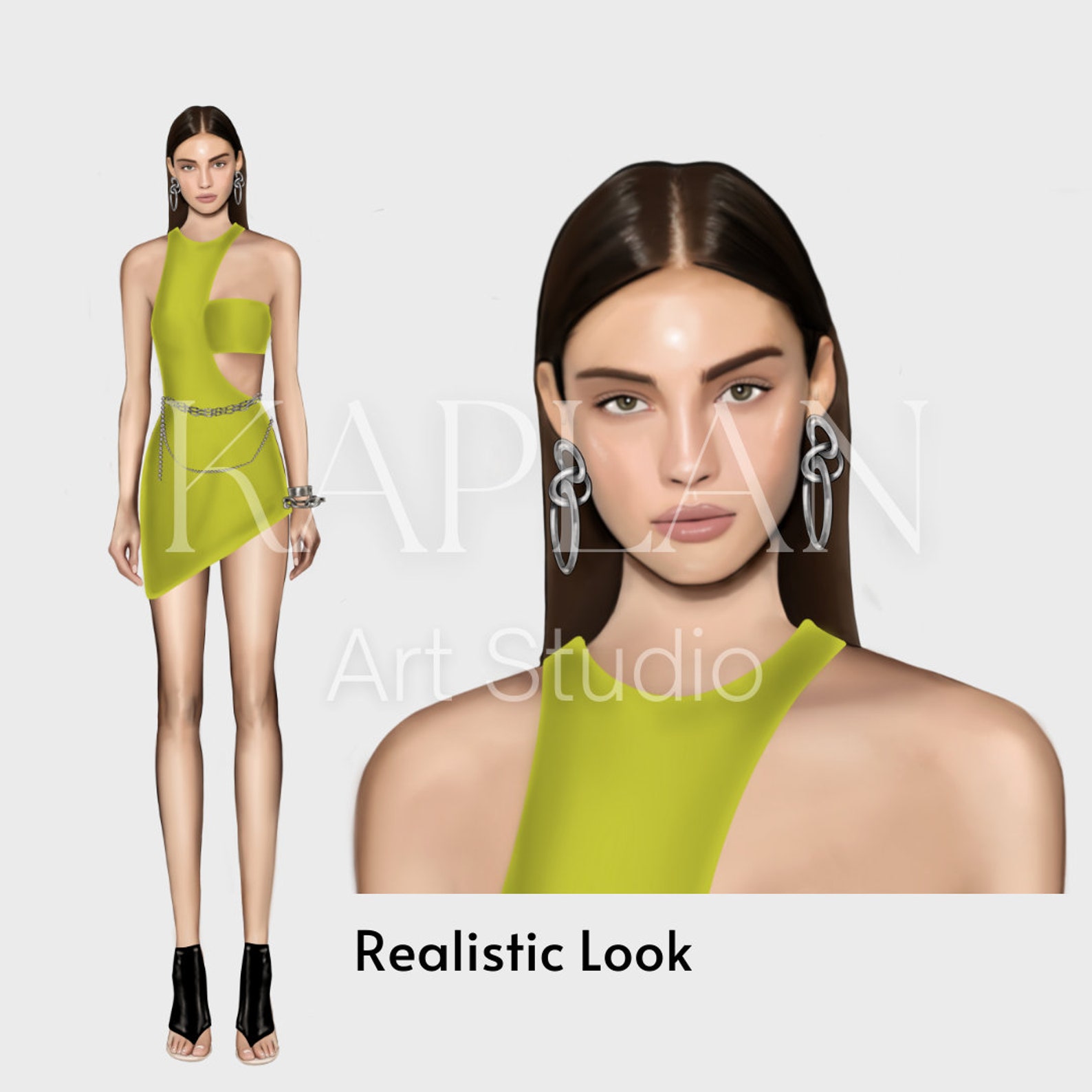 Fashion Figure Templates Front And Back Views 3 Different Skin Tones