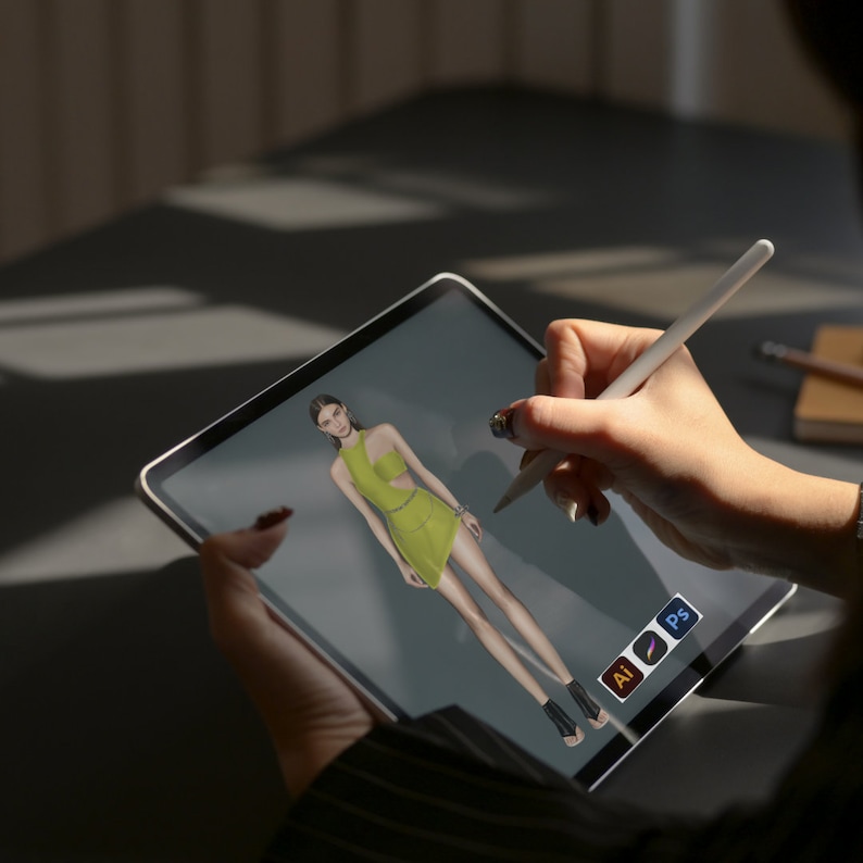 Fashion Figure Templates, Front and Back Views, 3 Different Skin Tones ...