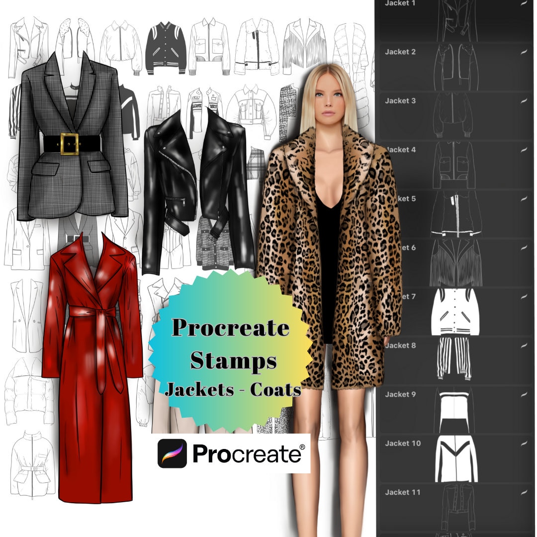 Procreate Fashion Stamps, Procreate Brushes, Procreate Stamps Jackets ...