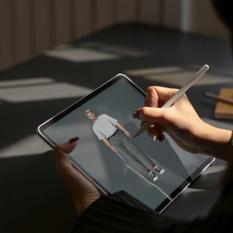 Male Fashion Croquis, 3 Skin Colors, 4 Different Views, 9-head Figure ...