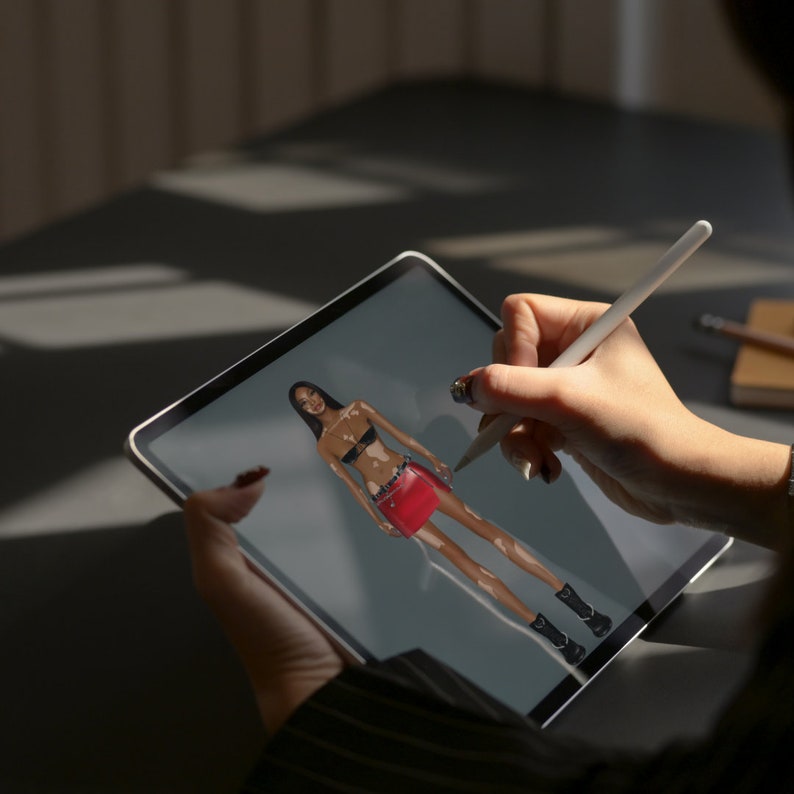 Female Fashion Croquis, Realistic Fashion Illustration, Vitiligo Model ...