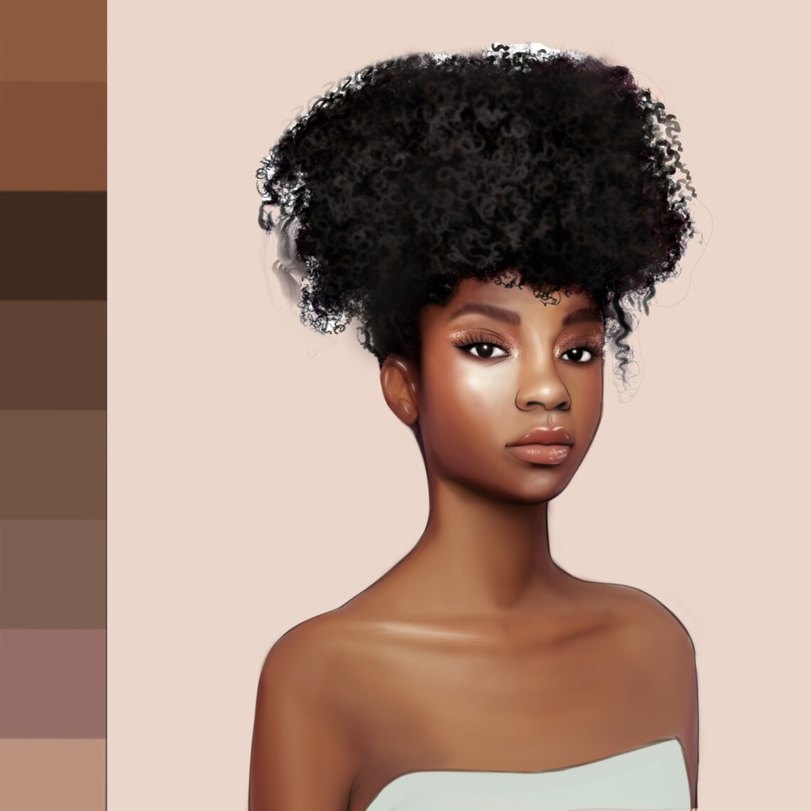 Skin Tone Palette for Procreate, 60 Realistic Skin Tone, Full Skin ...
