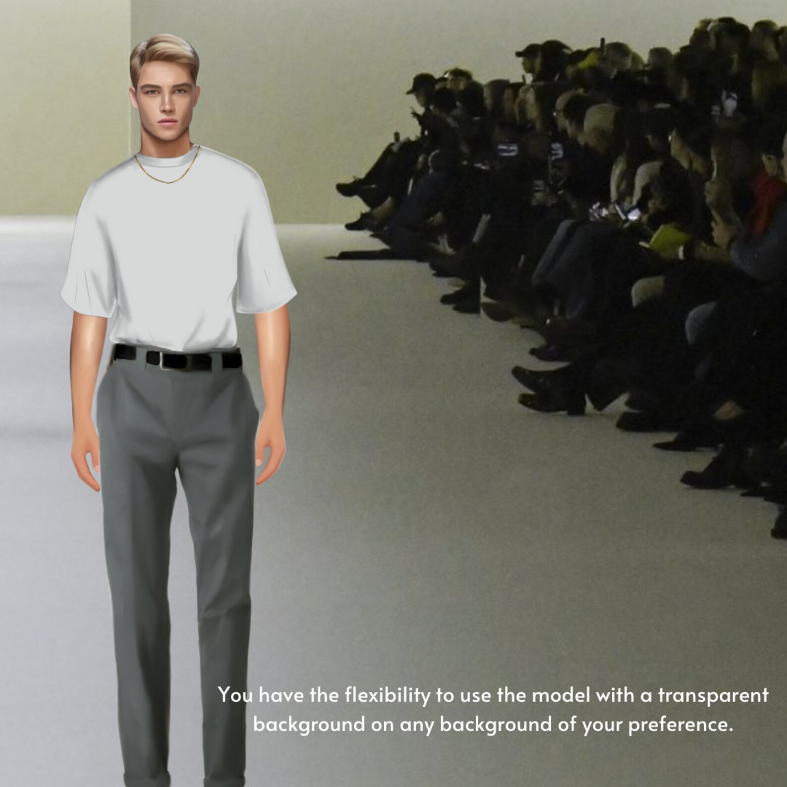 Male Fashion Croquis, 3 Skin Colors, 4 Different Views, 9-head Figure ...