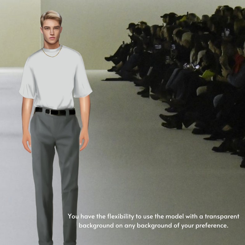 Male Fashion Croquis, 3 Skin Colors, 4 Different Views, 9-head Figure ...