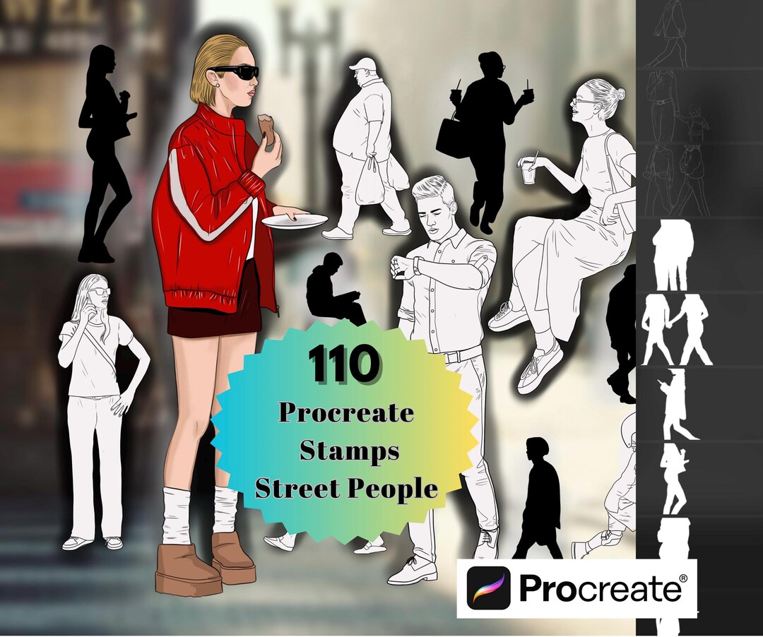Procreate Stamps People Figure, Procreate Brushes, People Silhouette ...