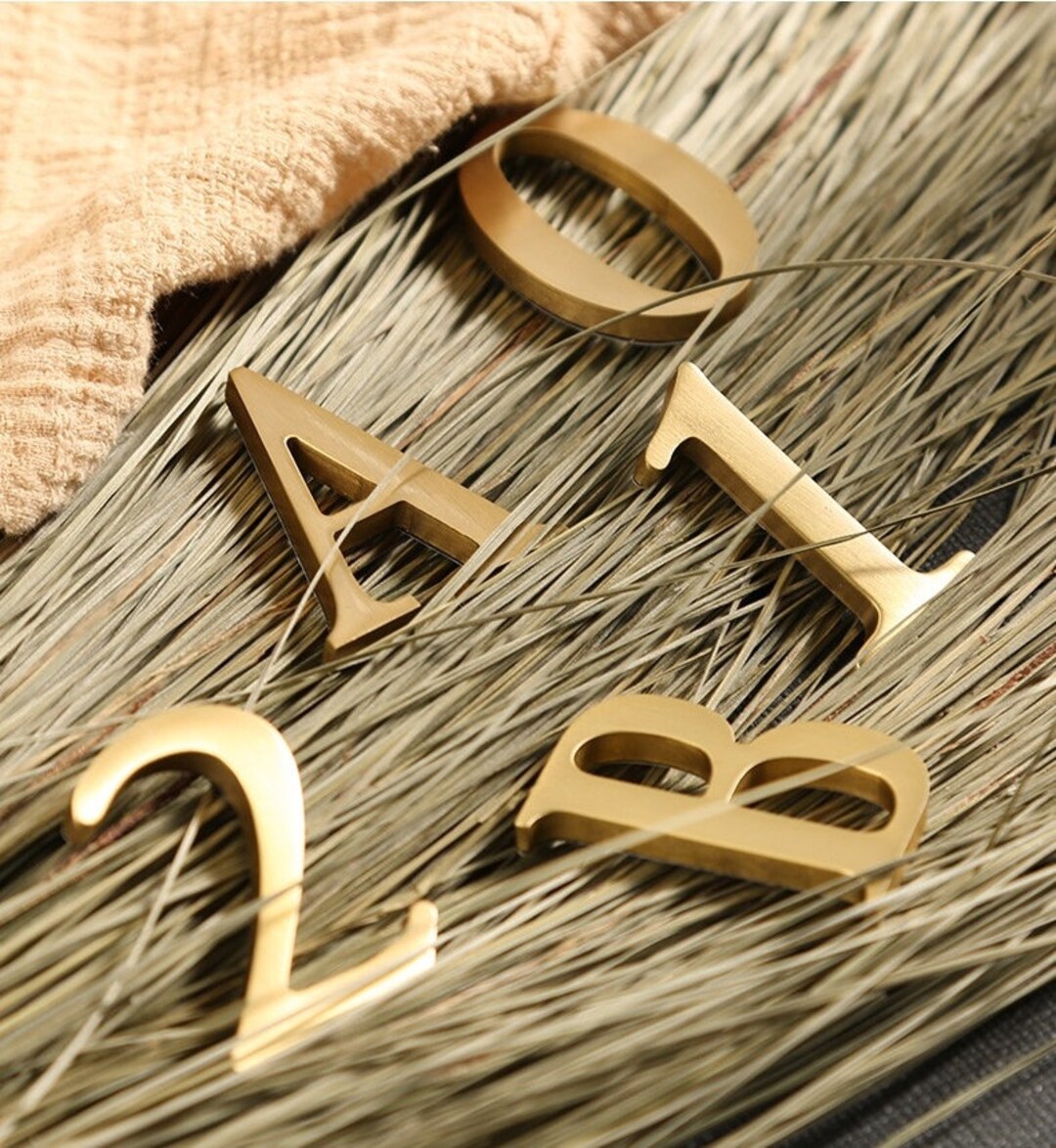 Brushed Cast Brass Numbers Brushed Cast Brass Letters - Etsy