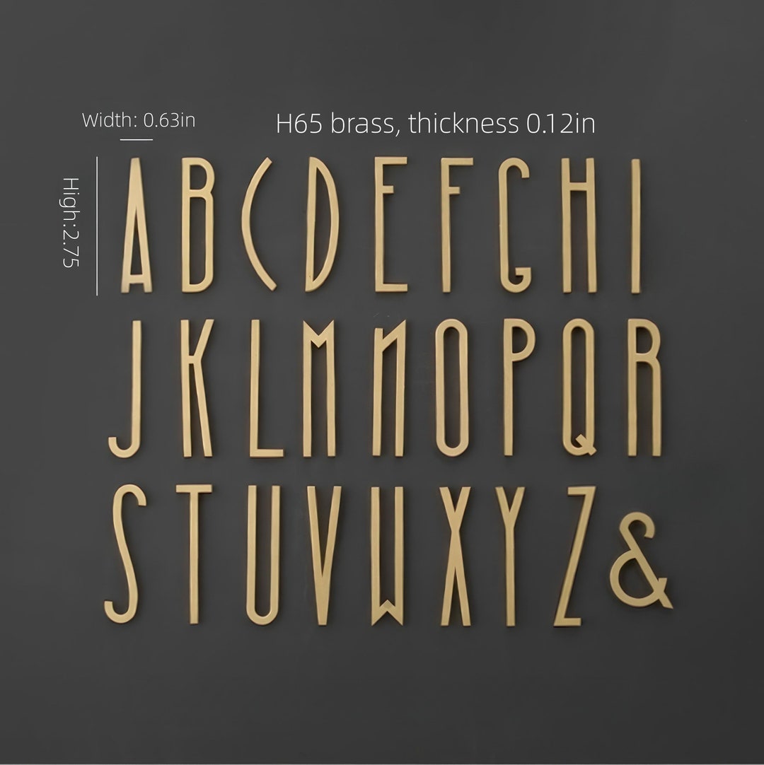 Brushed Cast Brass Numbers Brushed Cast Brass Letters - Etsy