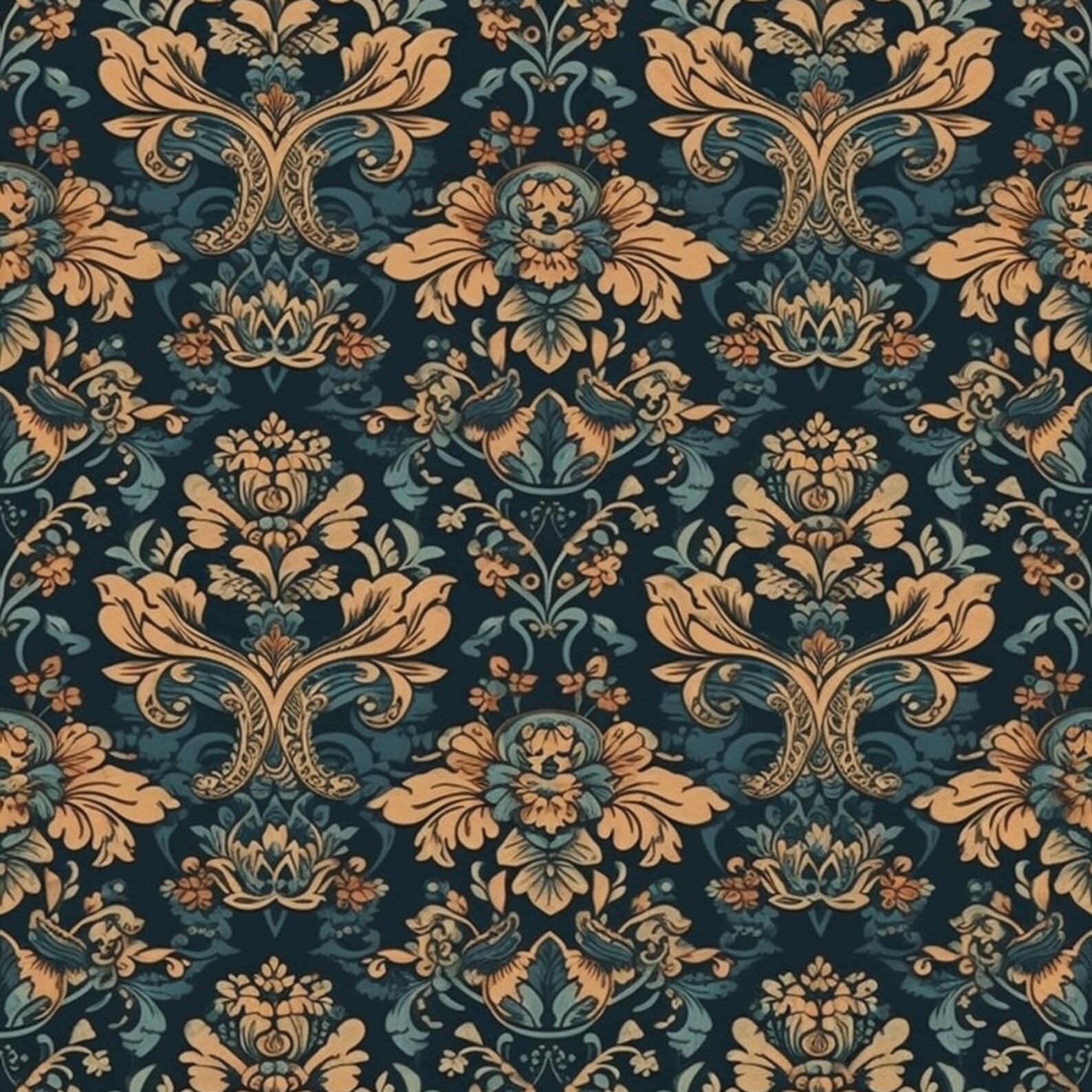 Damask Digital Pattern - Instant Download - Etsy