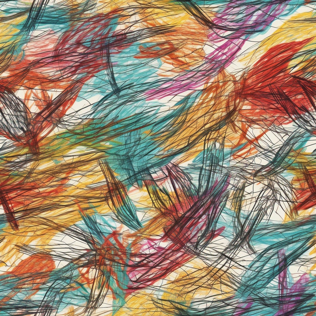 Crayon Scribbles Digital Pattern - Instant Download - Etsy