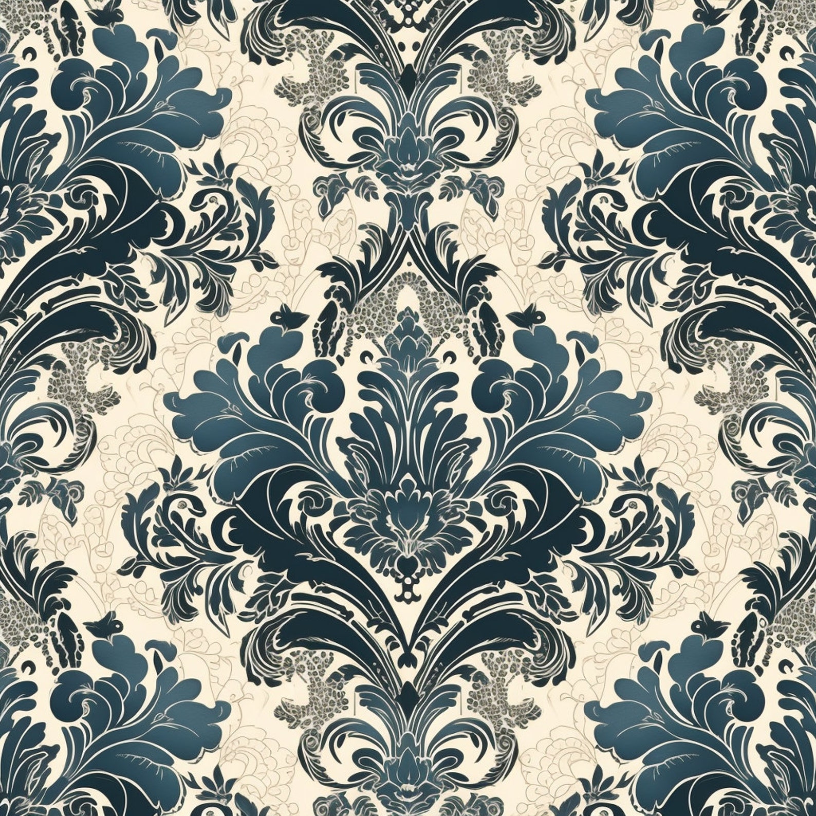 Damask Digital Pattern - Instant Download - Etsy