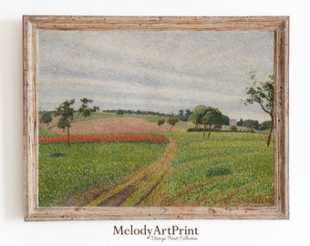 Printable Country Oil Painting, Vintage Landscape Print, Vintage ...