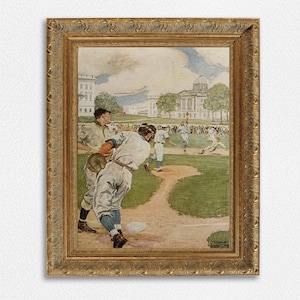 Baseball Print, Set of 3 Vintage Prints, Sports Poster, Baseball Fan ...