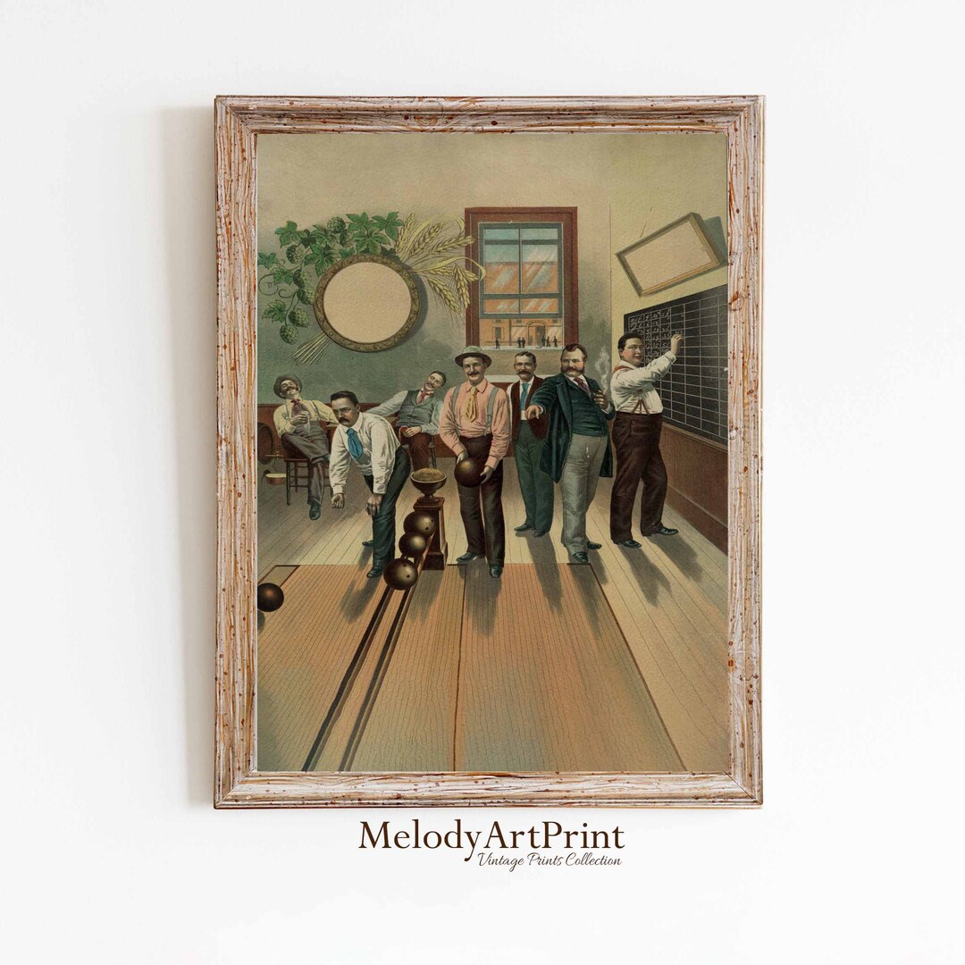 Retro Bowling Print, Game Room Decor, Vintage Bowling Poster, Bowling ...