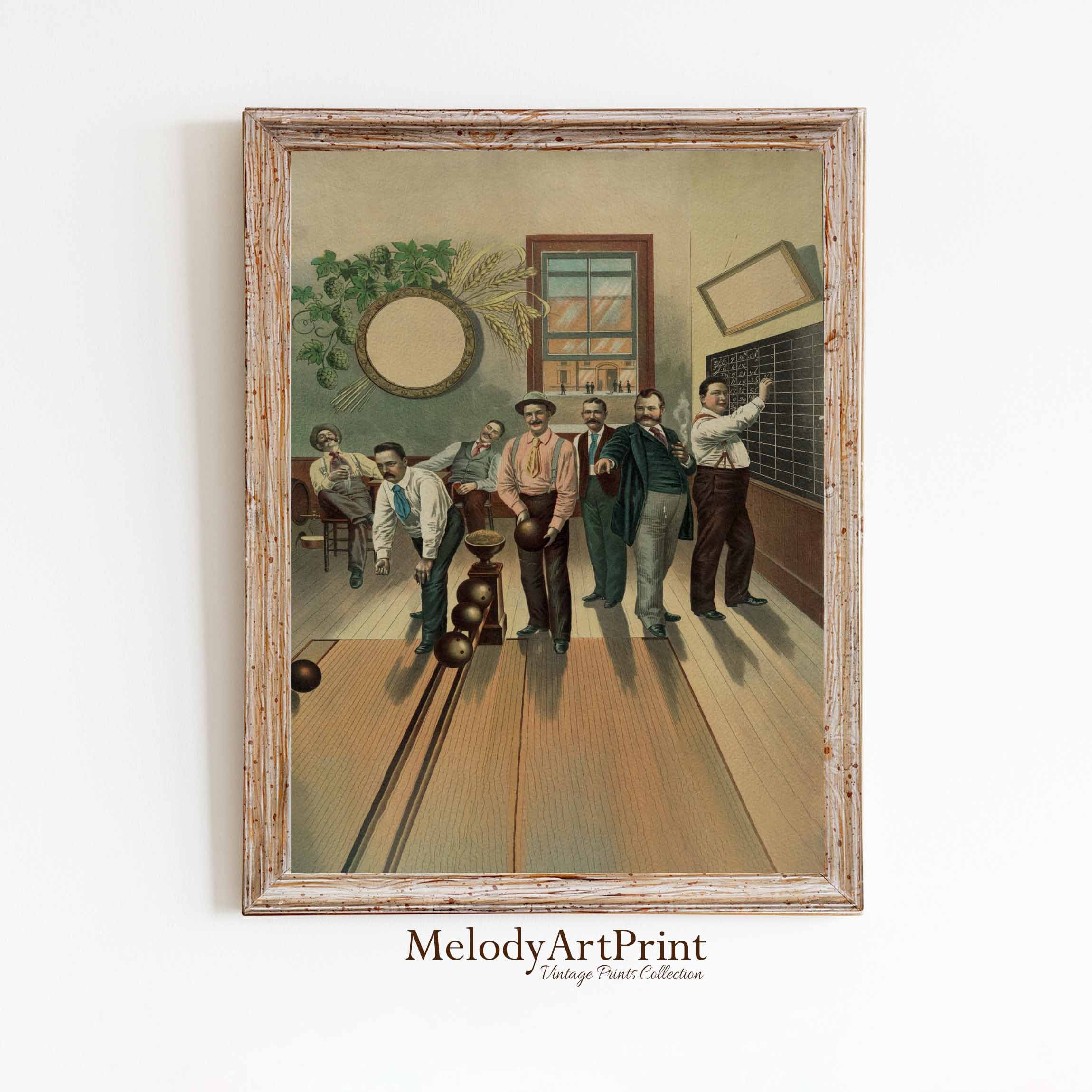 Retro Bowling Print, Game Room Decor, Vintage Bowling Poster, Bowling ...