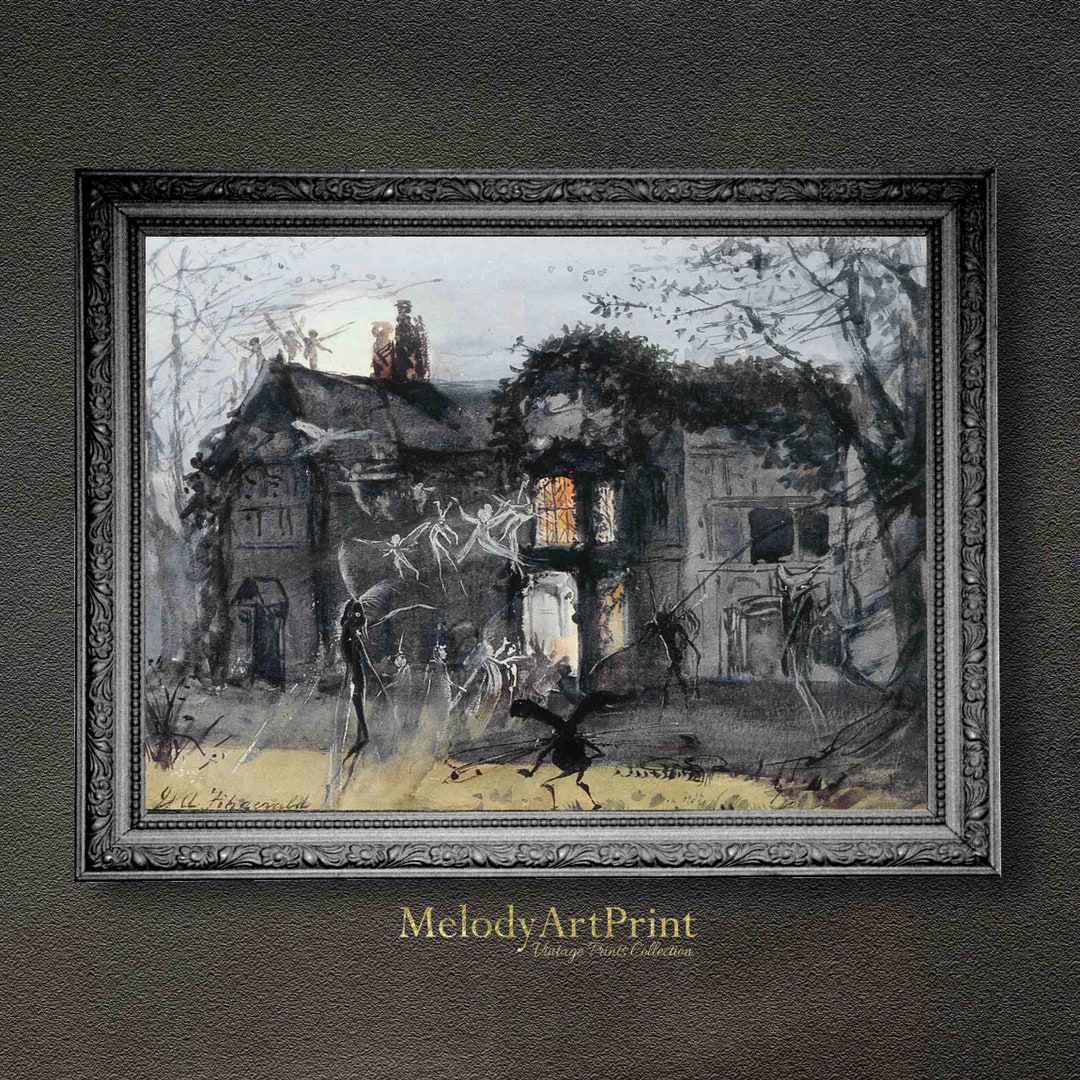 Horror Haunted House Vintage Poster Prints for Home Decor, Halloween ...