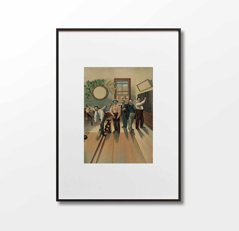 Retro Bowling Print, Game Room Decor, Vintage Bowling Poster, Bowling ...