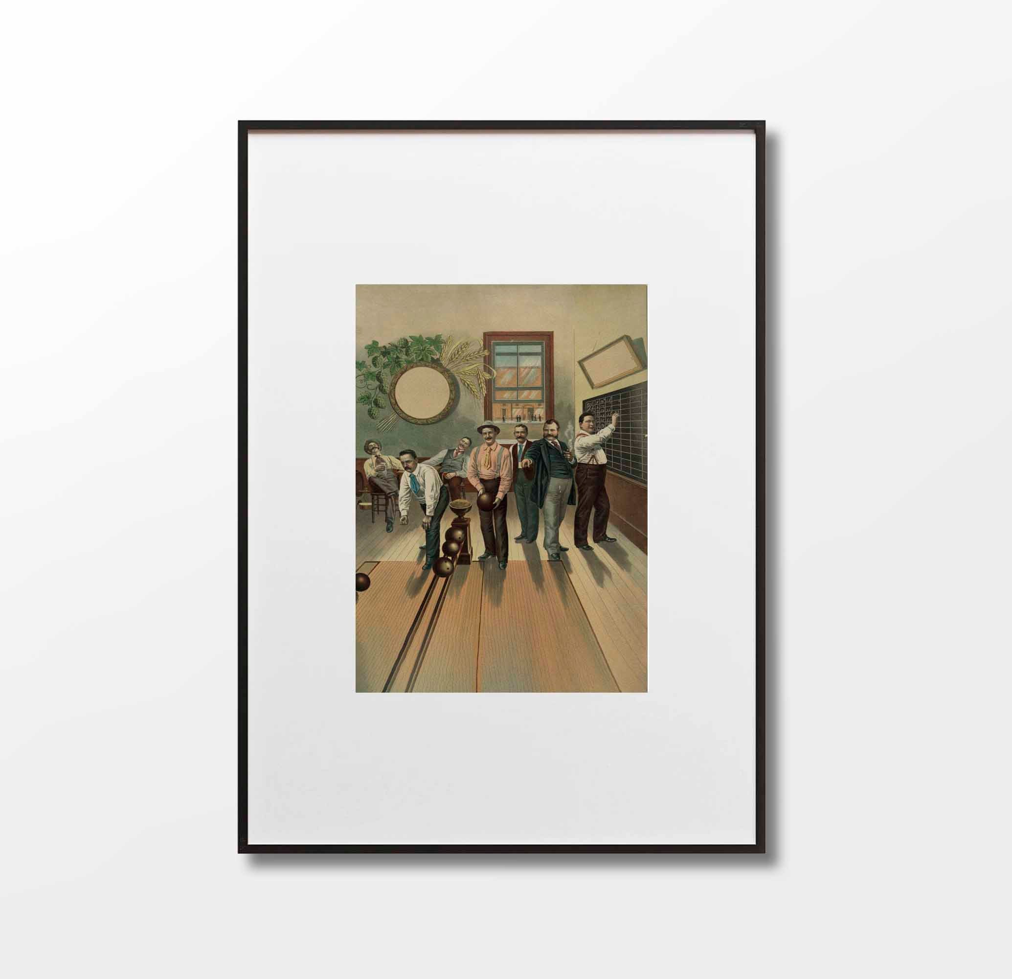 Retro Bowling Print, Game Room Decor, Vintage Bowling Poster, Bowling ...