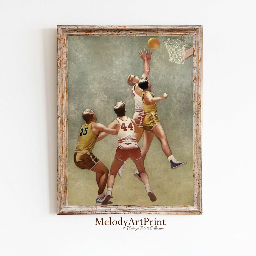 Basketball Print, Vintage Prints, Sports Poster, Basketball Fan Gift ...