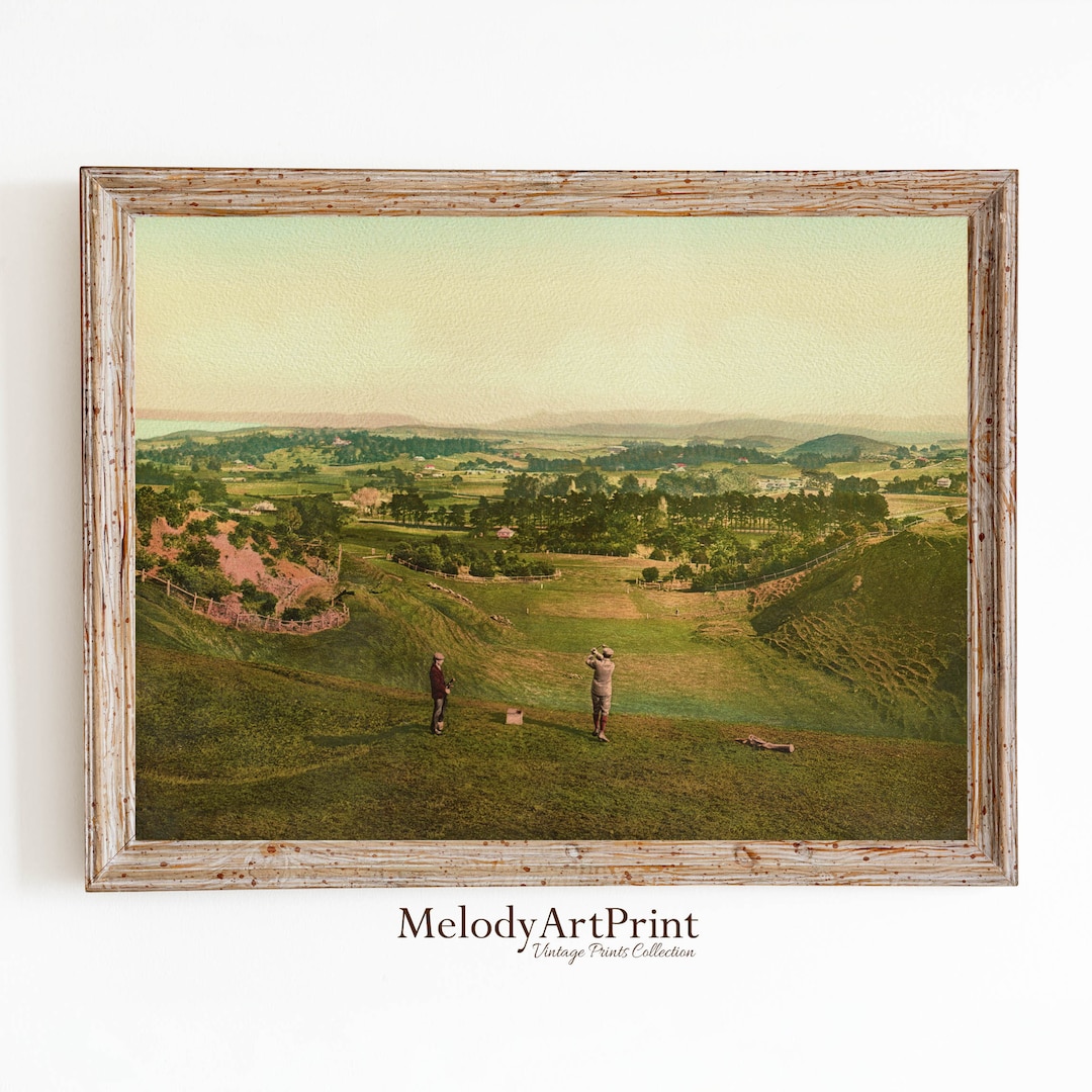 Vintage Golf Course Wall Art | Golf Vintage Painting Landscape Art ...