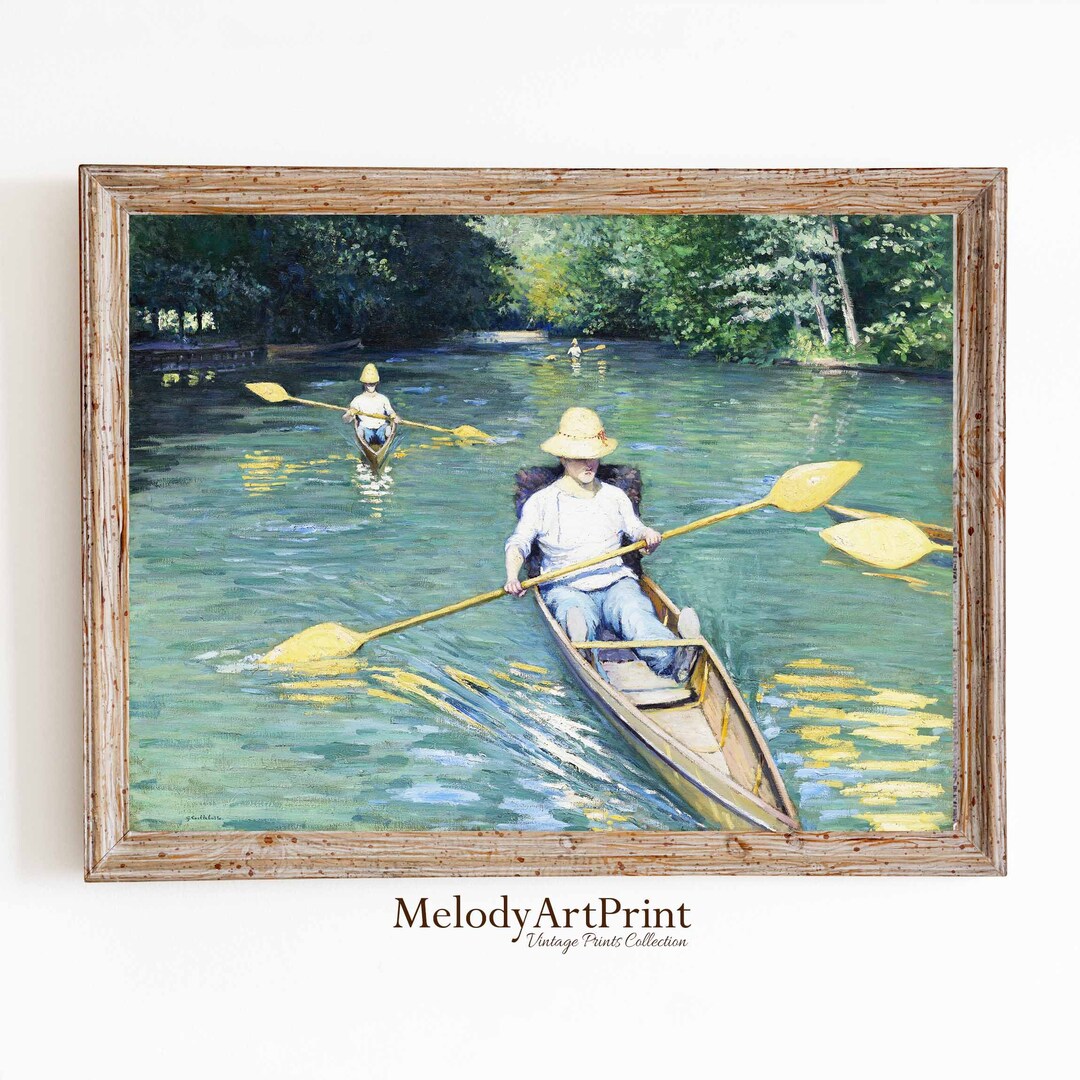 Vintage River Regatta Painting Print: 19th Century Wall Art (digital ...