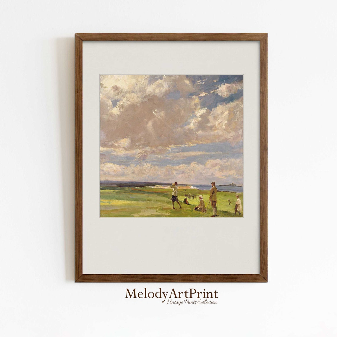 Golf Vintage Oil Painting, Square Print, Landscape Art, Vintage Golf ...