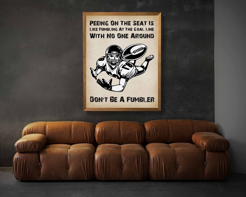 Funny Football Bathroom Art Print: Toilet Humor Sign (digital Download ...