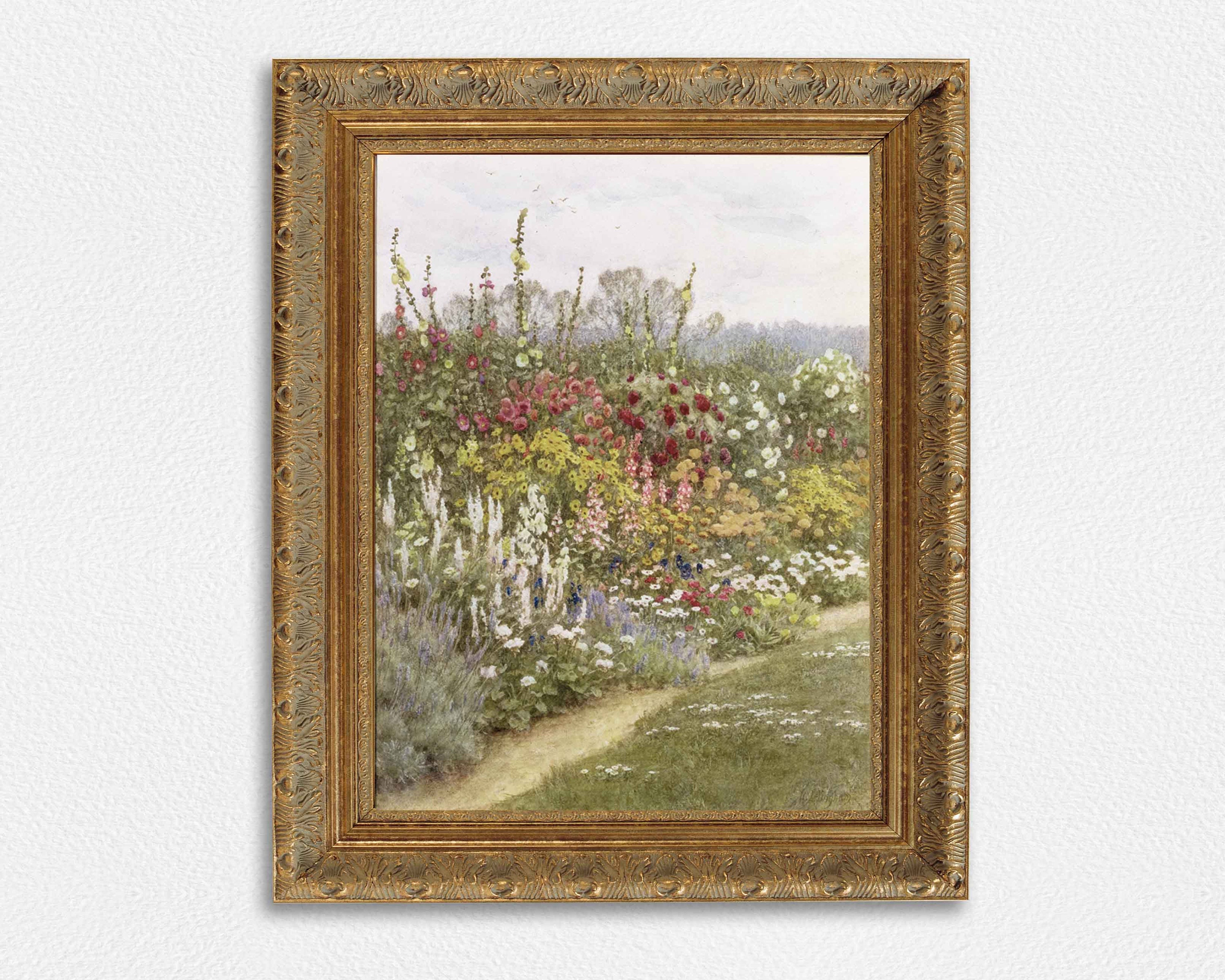 Flower Field Landscape Printable Art Spring Flower Meadow Oil - Etsy