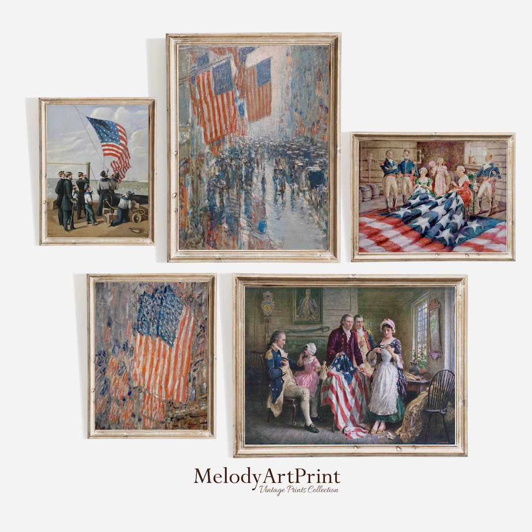 Vintage 4th of July Gallery Wall Print Set | Independence Day Decor ...