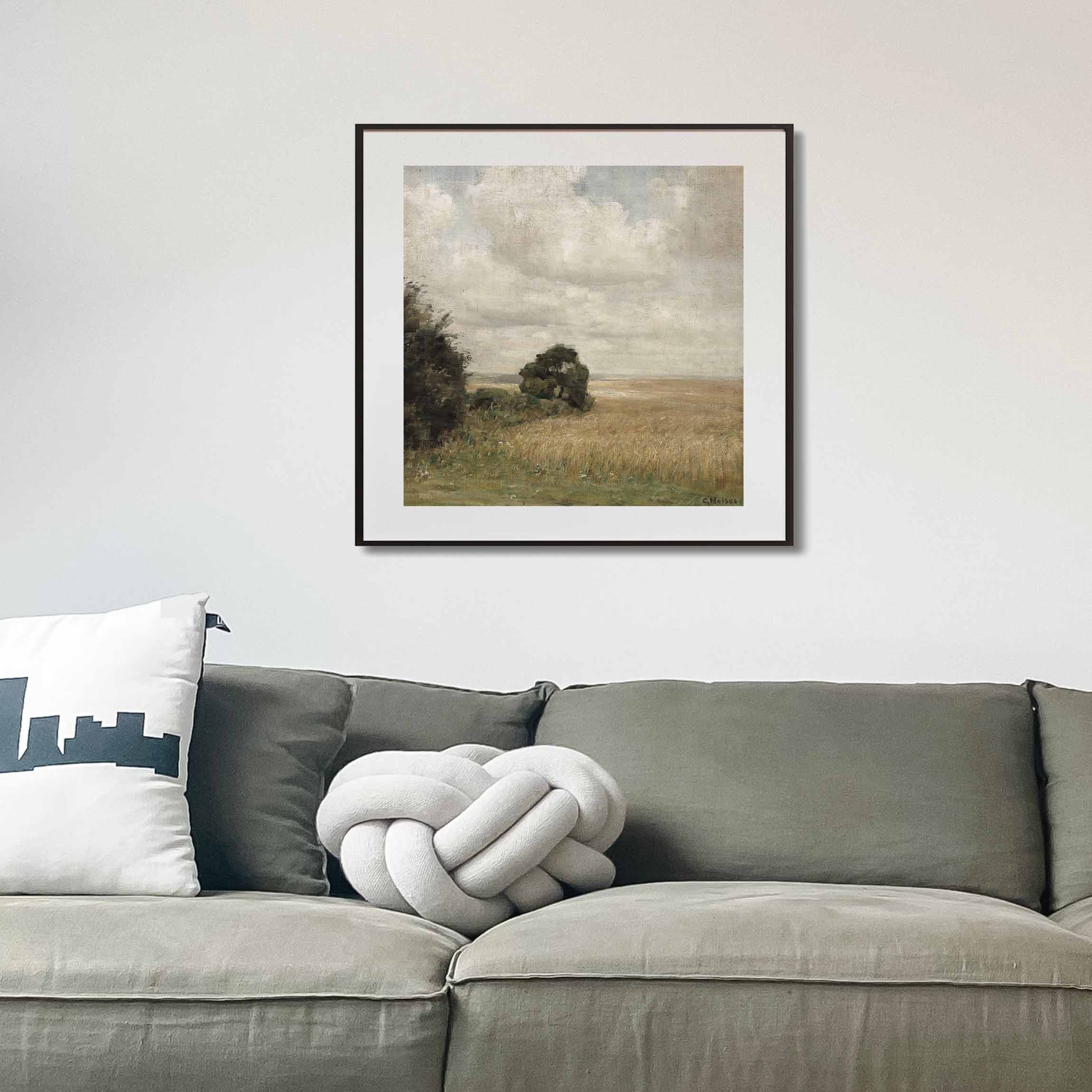 Square Printable Country Landscape Wall Art, Summer Square Wall Art ...