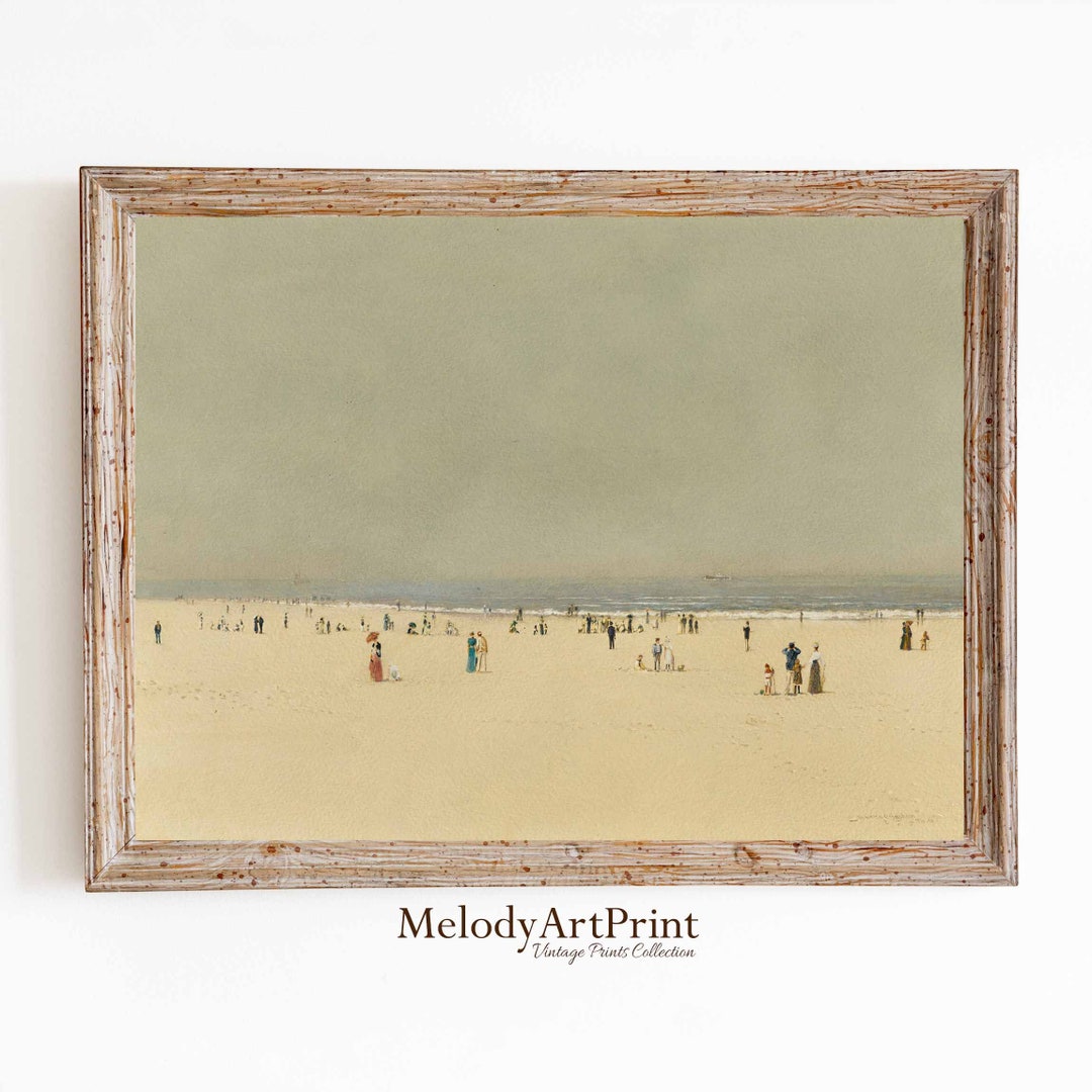 Vintage Beach Scene Print: 19th Century Coastal Wall Art (digital ...
