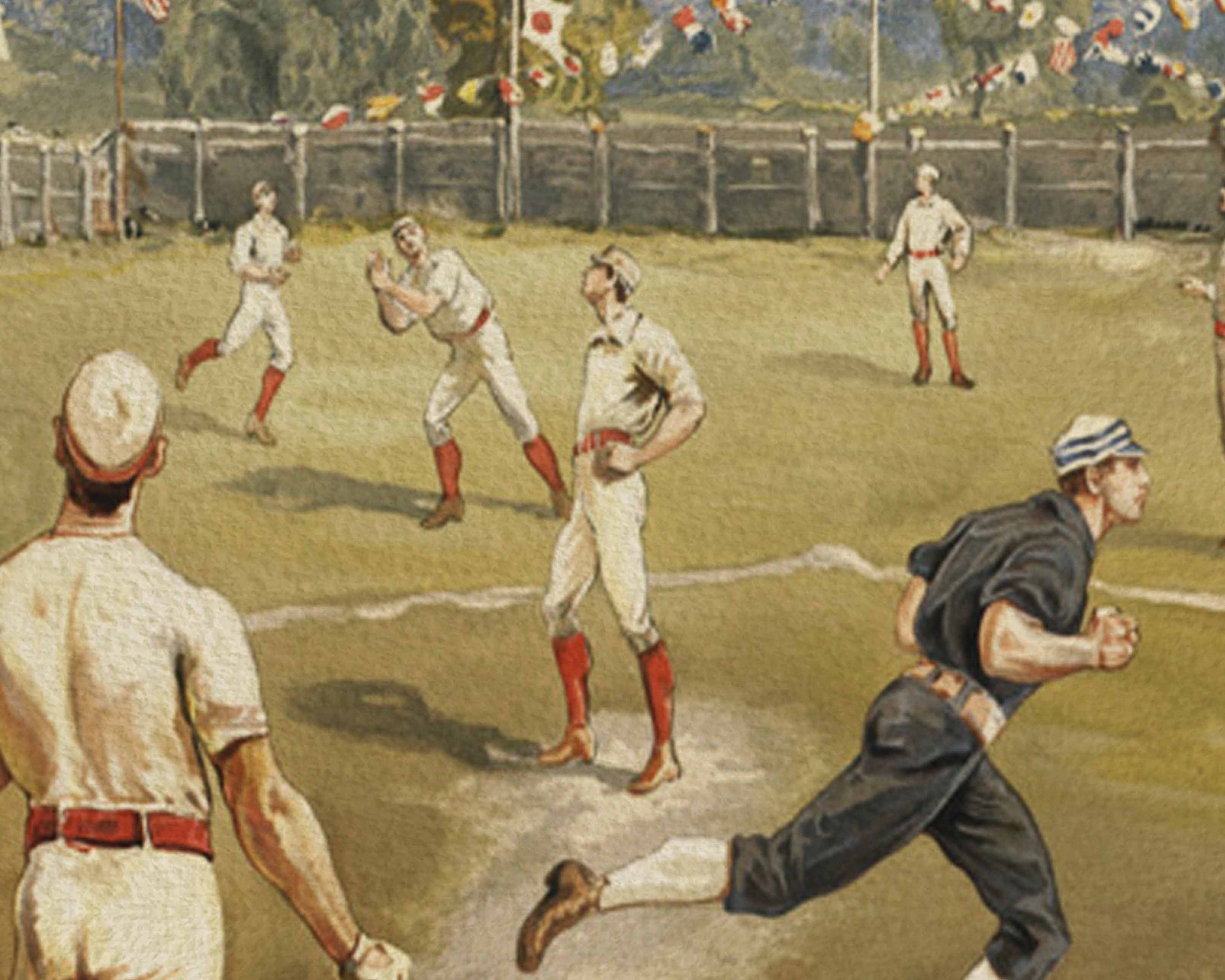 Boys Nursery Wall Art Decor, Vintage Sports Prints, Baseball Poster ...