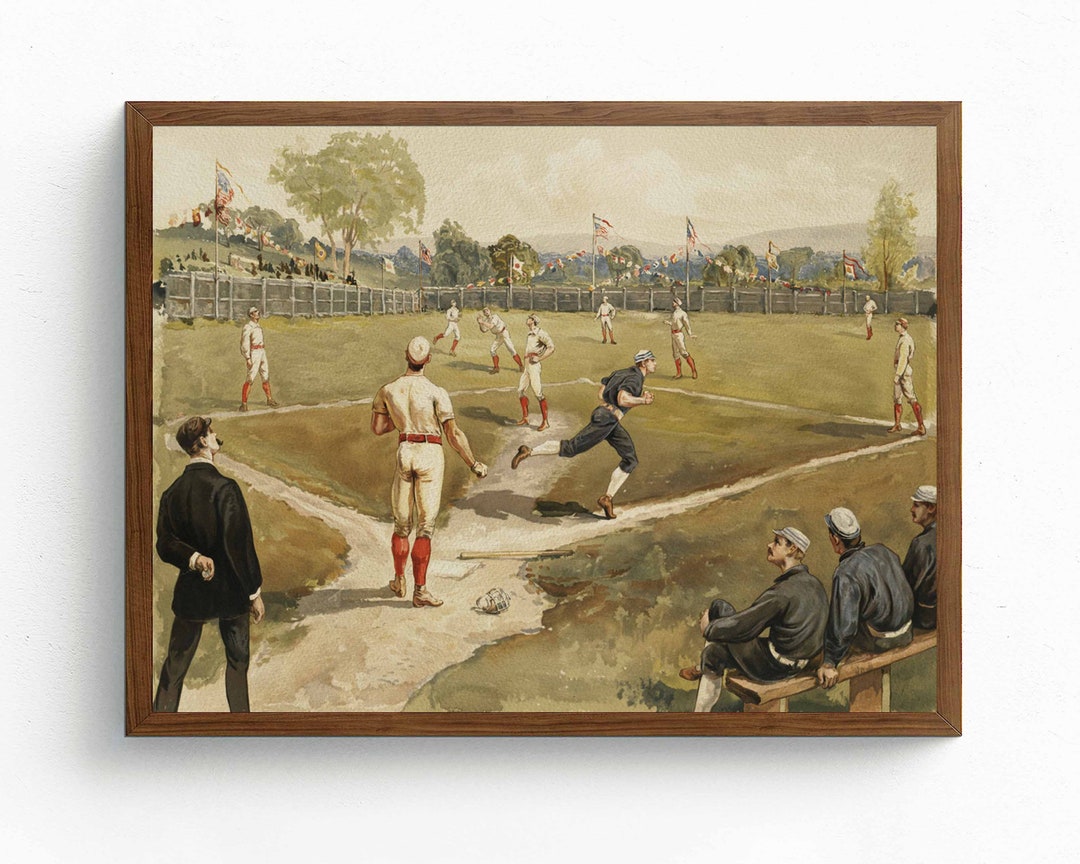 Baseball Print Vintage Prints Sports Poster Baseball Fan - Etsy