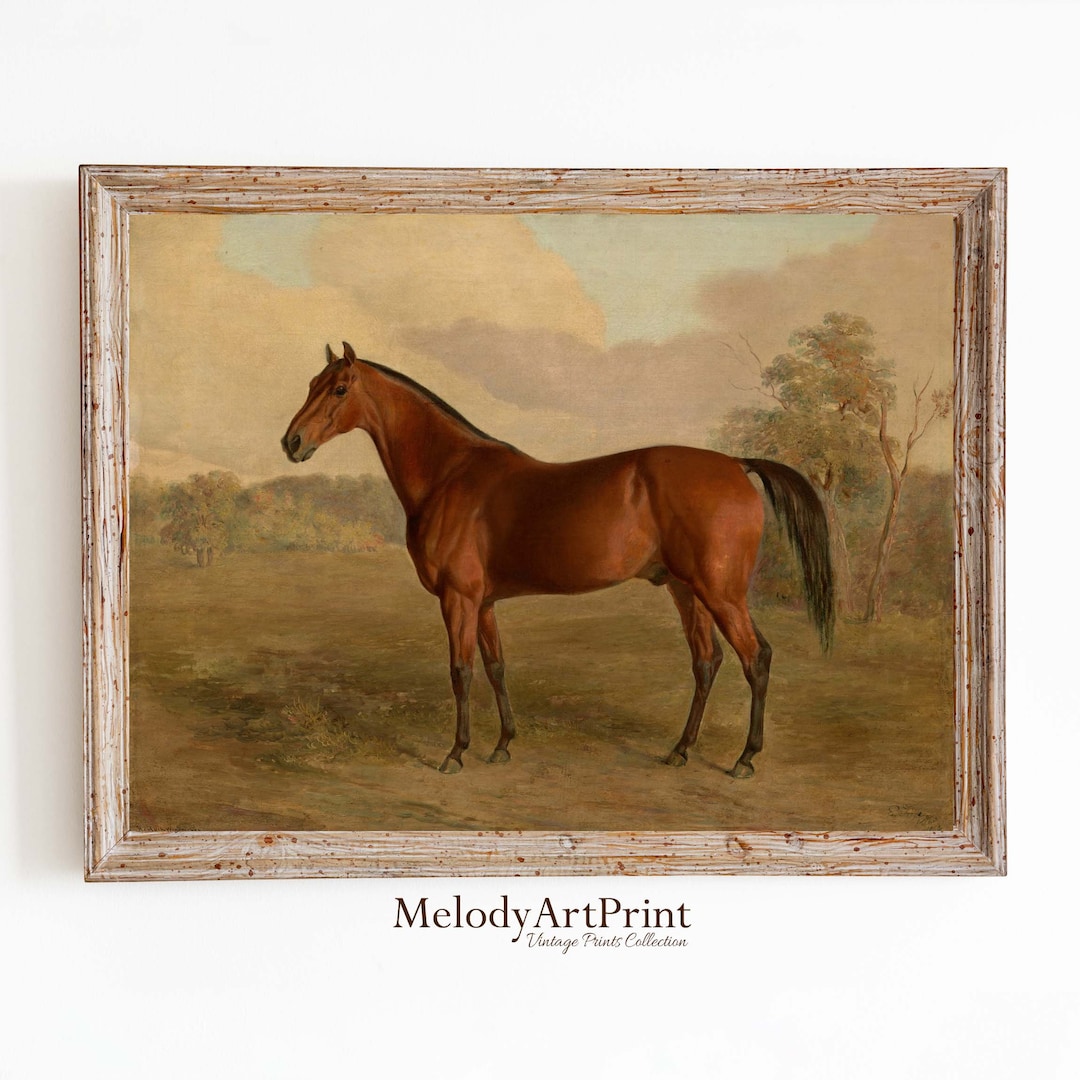 Vintage Horse Painting, Digital Download, Antique Equestrian Print ...